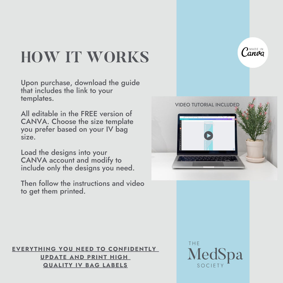 Customizable IV Bag Labels | MedSpa Marketing Shop