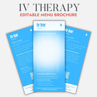 IV Hydration Menu Template | MedSpa Marketing Shop