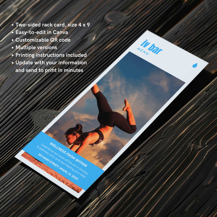 IV Hydration Menu Template | MedSpa Marketing Shop
