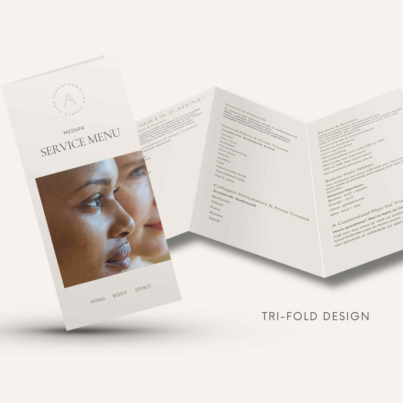 Medspa Menu & Brochure Template | MedSpa Marketing Shop