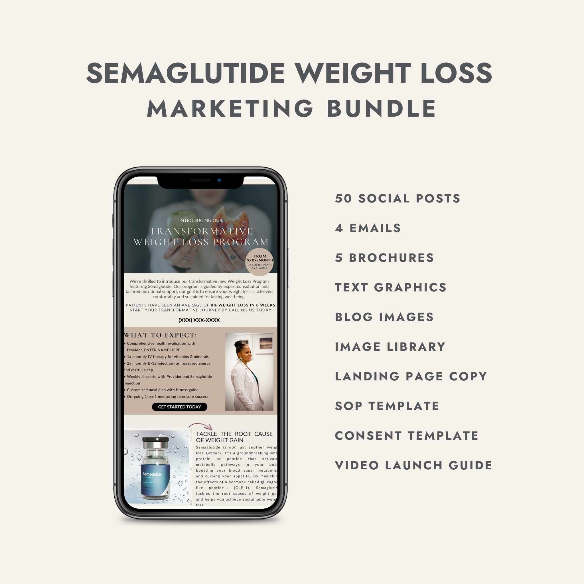 Semaglutide Marketing Campaign Bundle | MedSpa Marketing Shop